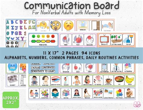 Picture Communication Board For Nonverbal Adults Dementia