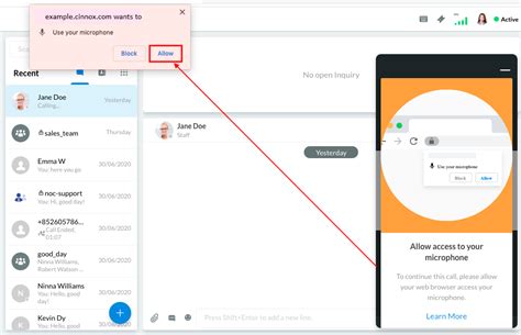 Web Browsers Microphone And Camera Permissions