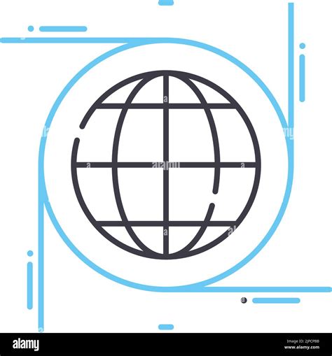 Global Infrastructure Line Icon Outline Symbol Vector Illustration Concept Sign Stock Vector