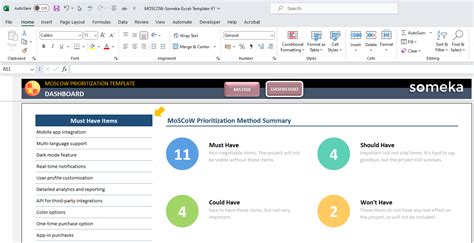 Moscow Prioritization Template In Excel Moscow Matrix