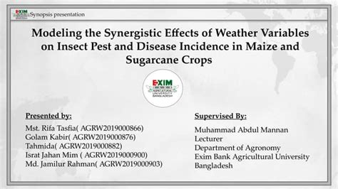 Thesis Proposal Updated V2 On Prediction Modeling Of Insect Pest And Diseases Pptx