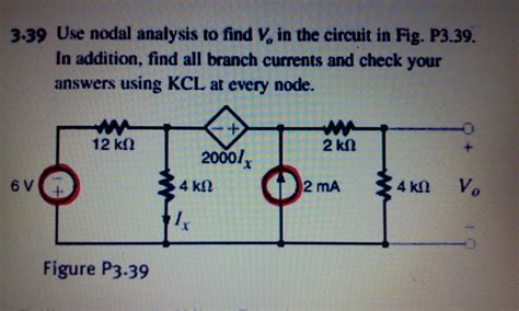 Solved Use Nodal Analysis To Find Vo In The Circuit In Fig