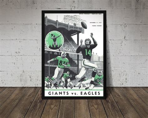 1957 New York Giants Print Vintage Football Decor Football Print
