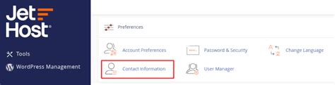 How To Update Contact Information In Cpanel Jethost Help