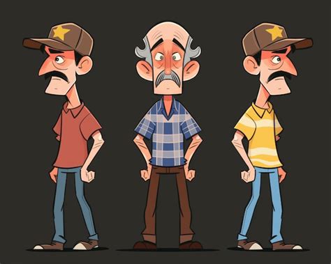 Premium Vector Character Design Three Generations Of Men