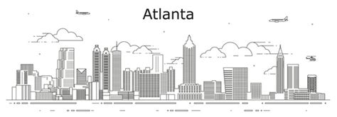 Atlanta Skyline Wallpaper Drawling Skyline Of Downtown Atlanta