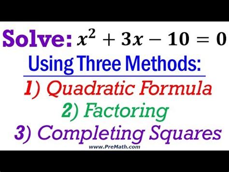 How To Solve Quadratic Equations Using Different Methods Quizalize
