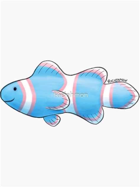Transgender Clown Fish Sticker By Riciehmon Redbubble