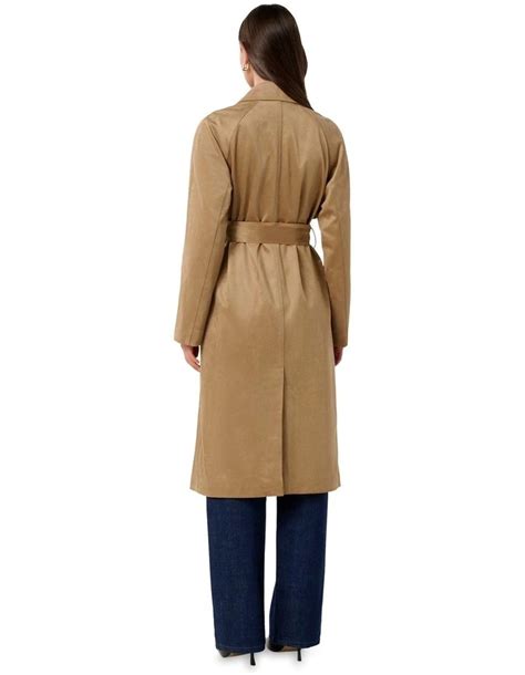 Forever New Cass Vegan Suede Trench Coat In Brown Myer