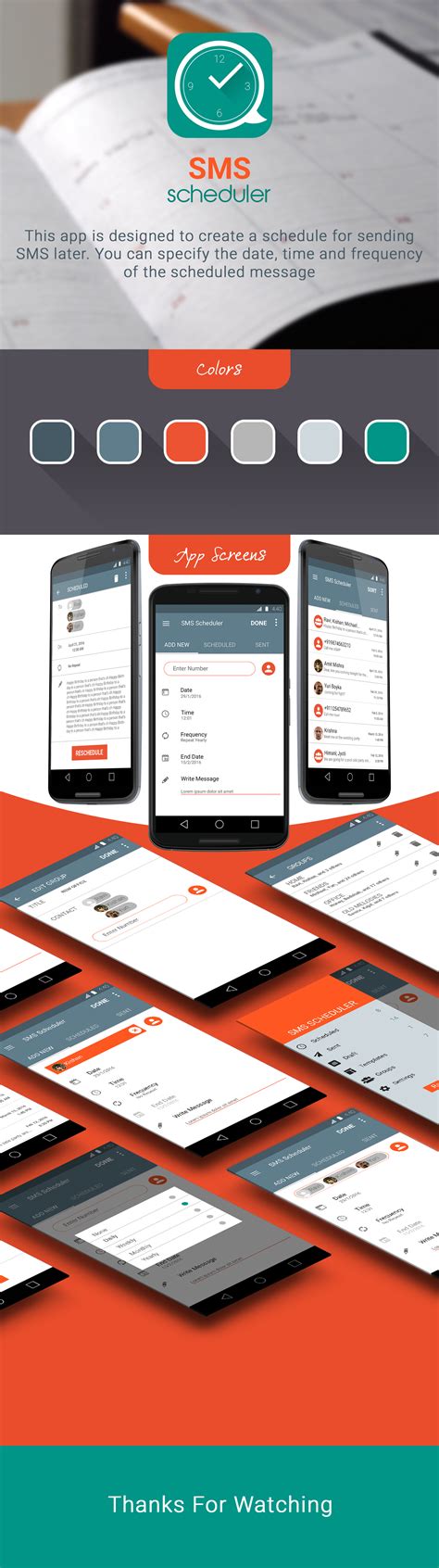 Sms Scheduler Android App On Behance