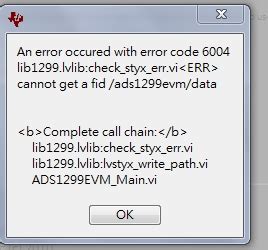 Starterware ADS1299EEGFE PDK ADS1299 With An Error Code 6004 Data