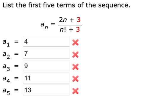 Solved List The First Five Terms Of The Sequence Chegg