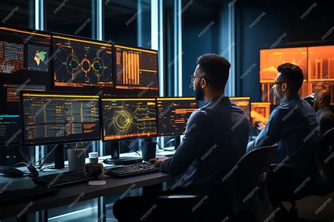 Premium Photo Programmers At Computer Using Low Code Platform On Computer