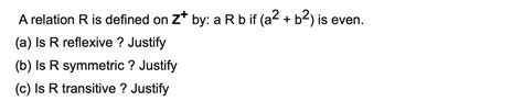 Solved A Relation R Is Defined On Z By