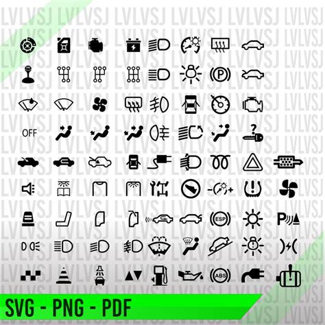 Car Dashboard Svg Dtc Icons Car Dash Icons Svg Etsy