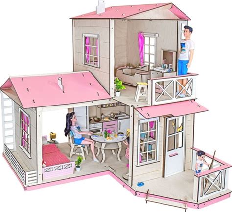 Кукольный домик с мебелью M Wood деревянный для Барби Коттедж купить с доставкой по выгодным