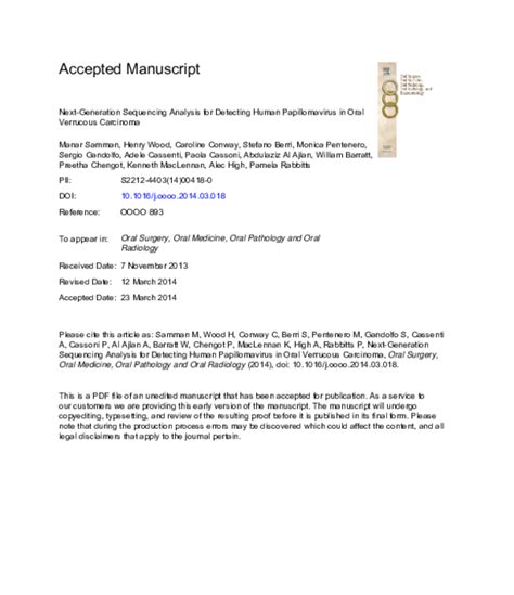 Pdf Next Generation Sequencing Analysis For Detecting Human