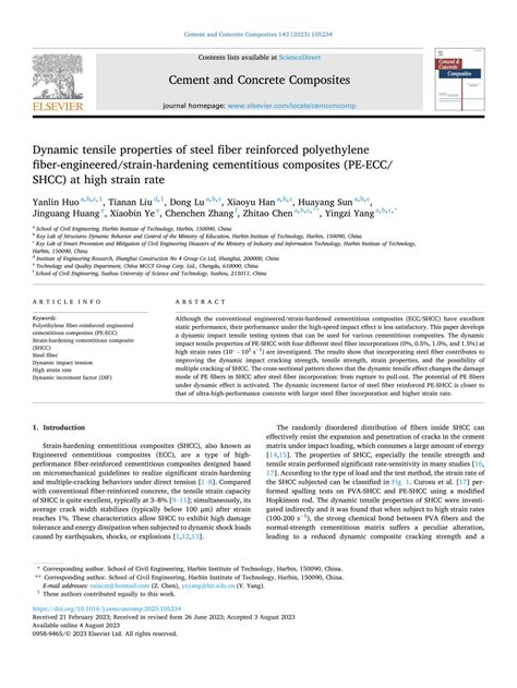 Pdf Dynamic Tensile Properties Of Steel Fiber Reinforced Polyethylene