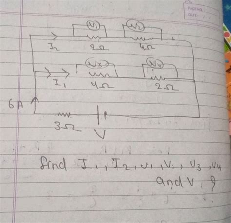 Find I1 I2 V1 V2 V3 V4 And V Filo