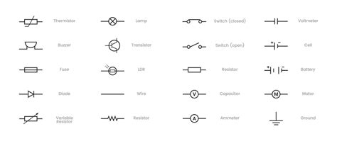 Collection Of Blueprint Electronic Circuit Symbols Led Resistor