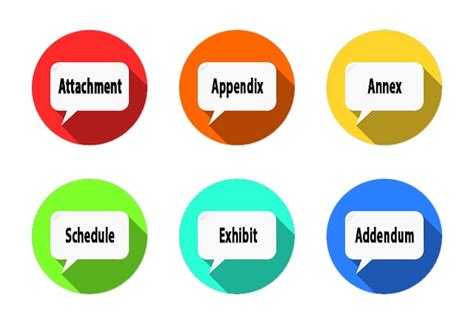 Differences Between Appendix Annex Exhibit Attachment Schedule And