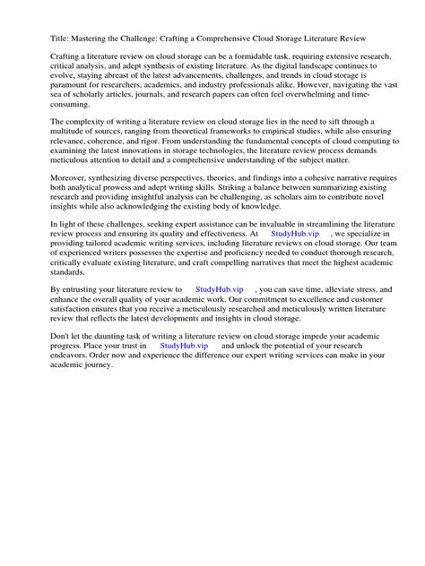 Cloud Storage Literature Review Pdf Cloud Computing Big Data