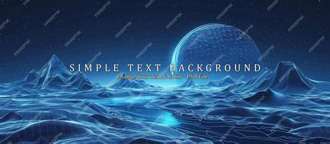 Premium Psd Wireframe Landscape With Glowing Sphere