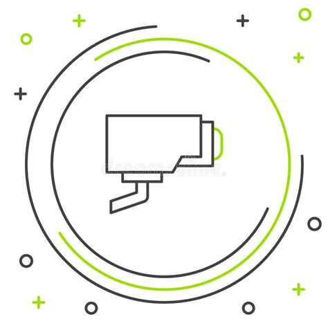 Line Security Camera Icon Isolated On White Background Colorful