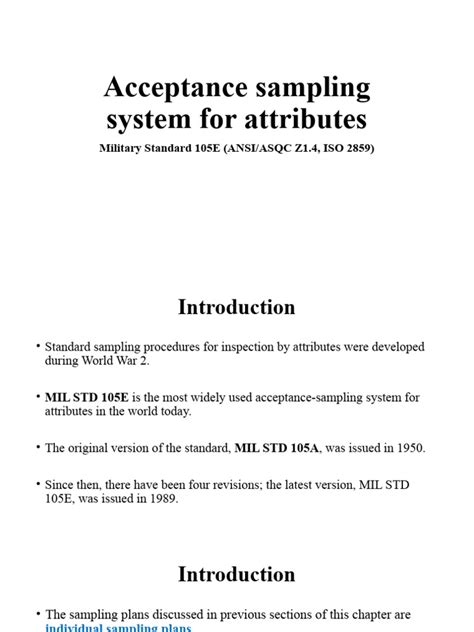 Acceptance Sampling System For Attributes Pdf