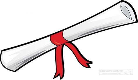 Diploma Scroll With Red Ribbon Symbol Of Graduation And Achievement