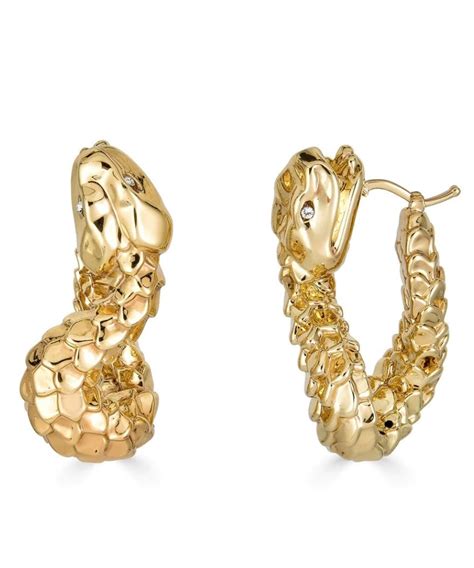 Cristina Sabatini Serpentine Modernist Hoop Earrings 18k Gold Plated New With Tag Etsy