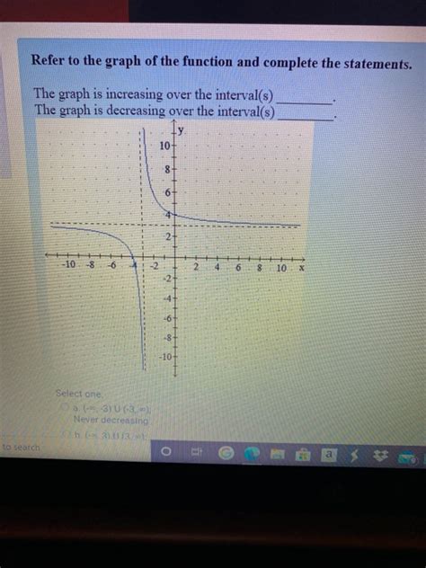 Solved Refer To The Graph Of The Function And Complete The