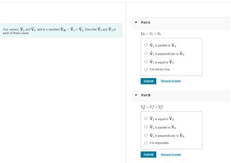 solved two vectors v1 and v2 add to a resultant vr v1 v2