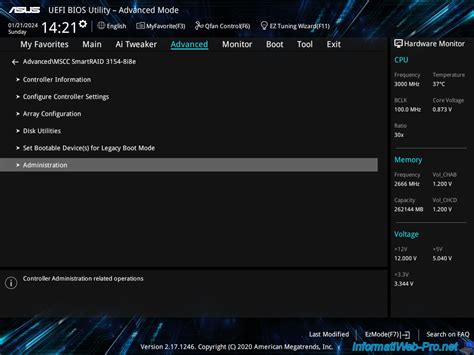 Configure Your Adaptec Smartraid 3154 8i8e Controller Via The Bios Of