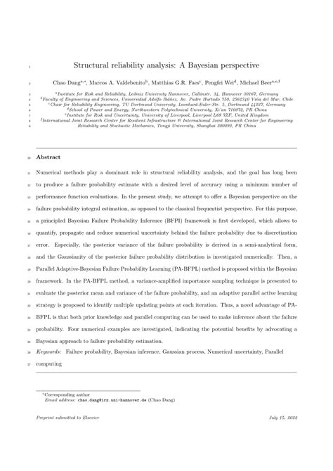 Pdf Structural Reliability Analysis A Bayesian Perspective