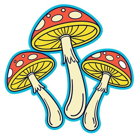 Three Mushrooms With Red And Yellow Tops 66701613 Vector Art At Vecteezy