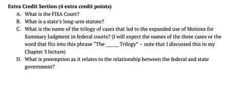 Solved Extra Credit Section 4 Extra Credit Points A What