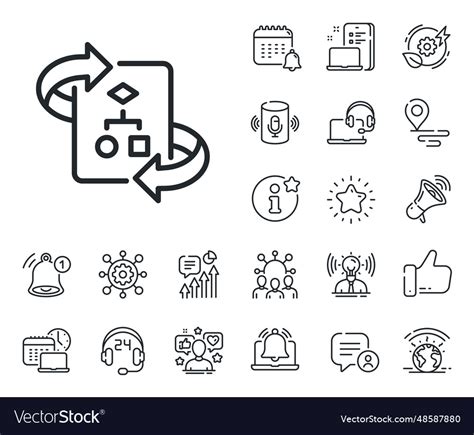 technical algorithm line icon project royalty free vector