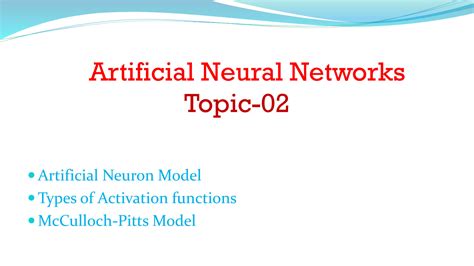 Solution Artificial Neural Networks Topic 02 Mathematical Model Of A Neuron Activation
