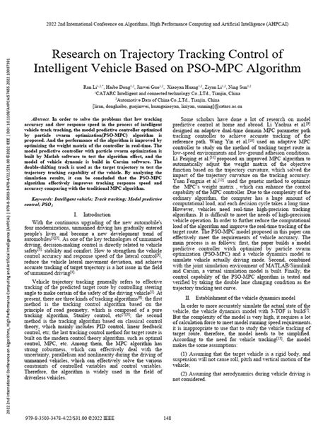 Research On Trajectory Tracking Control Of Intelligent