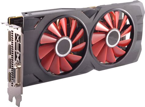 Best Buy XFX RS AMD Radeon RX 570 XXX Edition 4GB GDDR5 PCI Express 3 0 Graphics Card Black Red