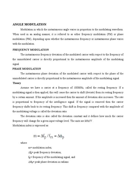 Fm And Pm Pdf Frequency Modulation Modulation