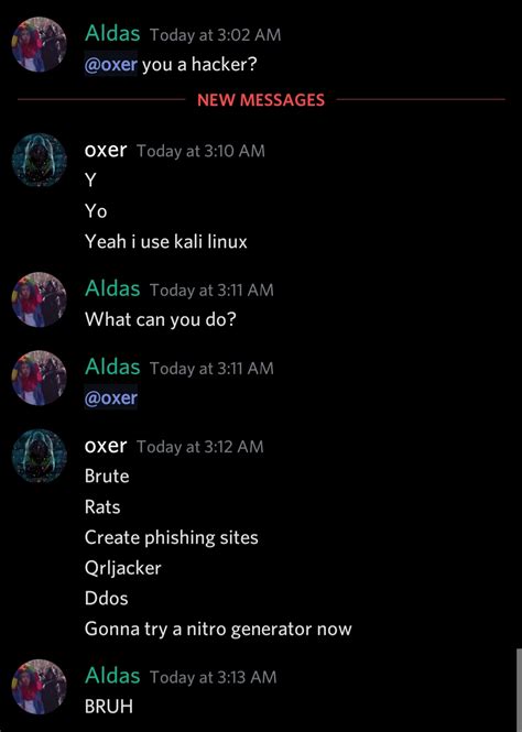this man can ddos and also uses kali linux you better watch out before