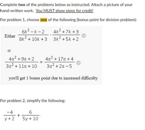 solved complete two of the problems below as instructed