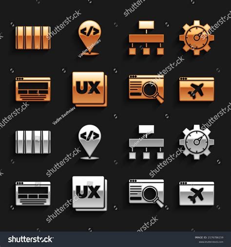set ui ux design website statistic stock vector royalty free
