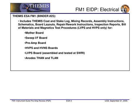 Ppt Themis Fm1 Instrument Suite Pre Ship Review Psr Electrostatic Analyser Esa Charles