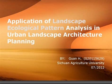 application of landscape ecological pattern analysis in landscape