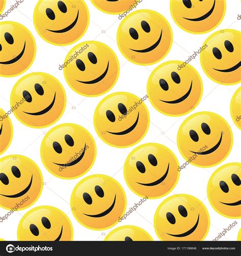 Crowd Of Smiling Emoticons Smiles Icon Pattern Modern Pattern With Colourful Smileys For