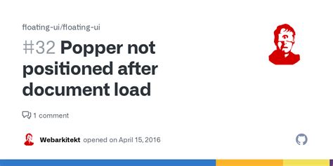 Popper Not Positioned After Document Load · Issue 32 · Floating Uifloating Ui · Github