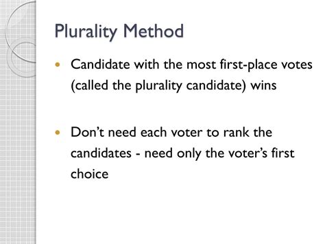 Ppt The Plurality Method The Borda Count Method Powerpoint Presentation Id 2740336